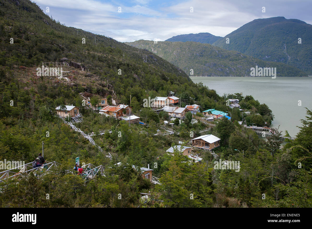Caleta Tortel coastal village. Aysén Region. Chile Stock Photo - Alamy