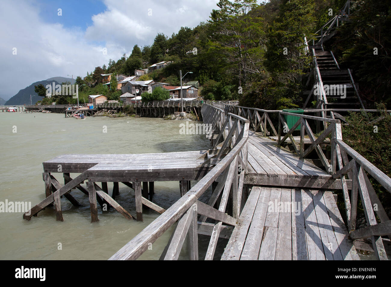 Caleta Tortel coastal village. Aysén Region. Chile Stock Photo - Alamy