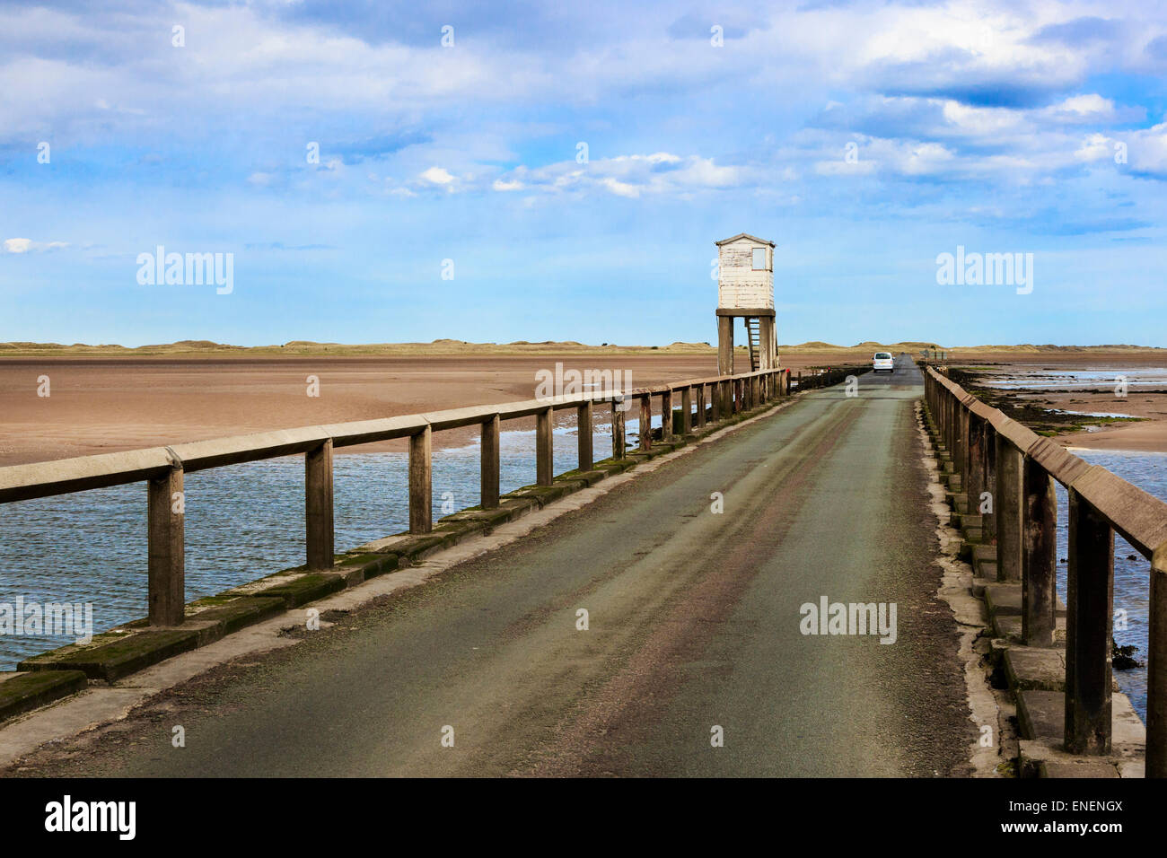 Security look out post on the tidal crossing from the Northumberland ...