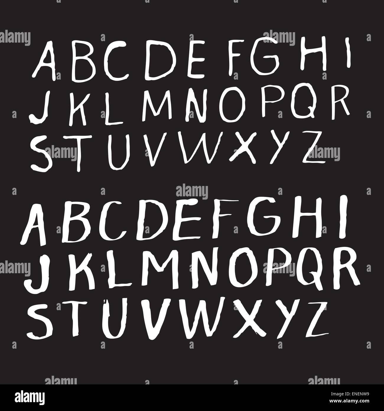 Sketch ink letters in vintage style, vector Stock Vector Image & Art ...