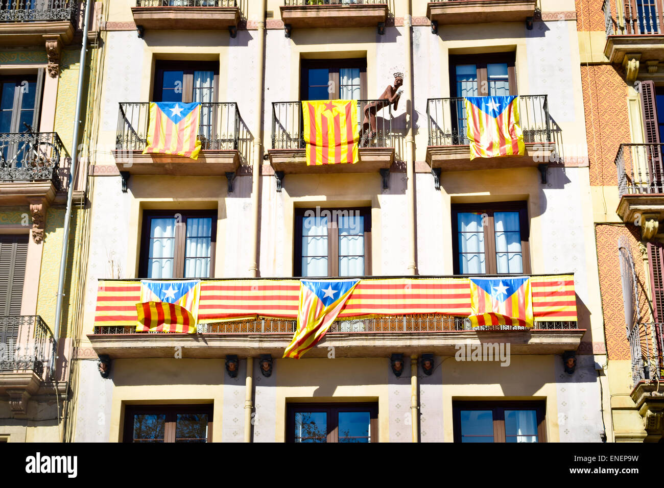 Catalan independence flags. Barcelona, Catalonia, Spain Stock Photo - Alamy
