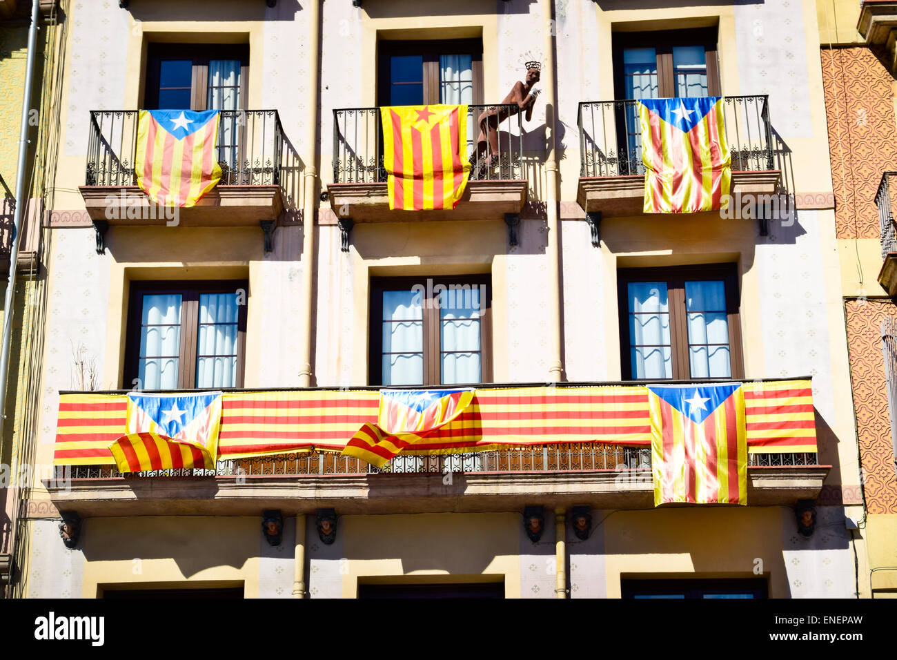 Catalan independence flags. Barcelona, Catalonia, Spain Stock Photo - Alamy