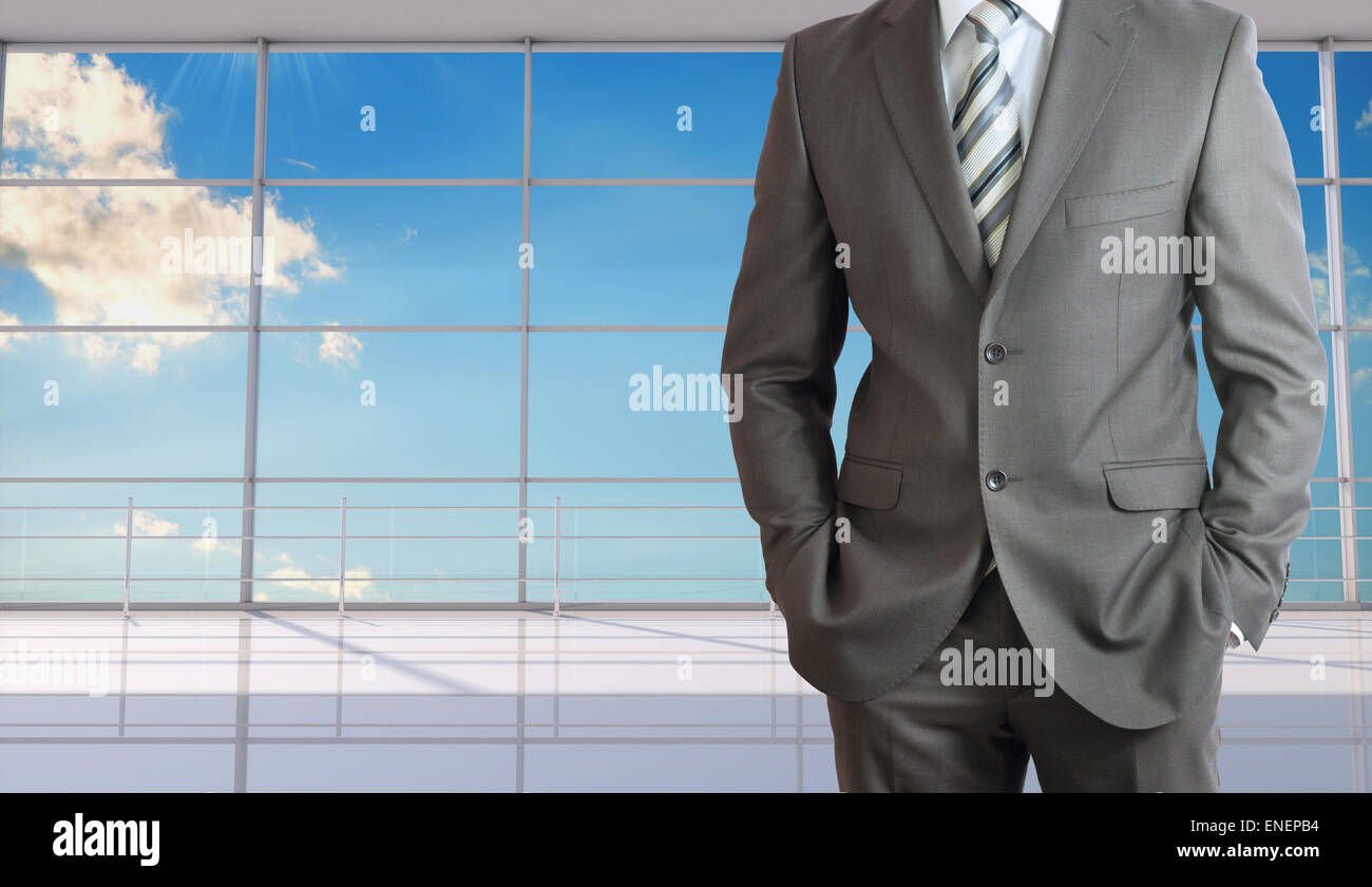 Businessman body in suit without head Stock Photo - Alamy