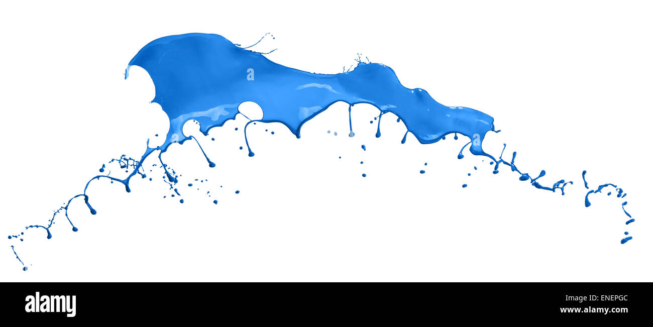 Blue splash isolated on white background Stock Photo - Alamy