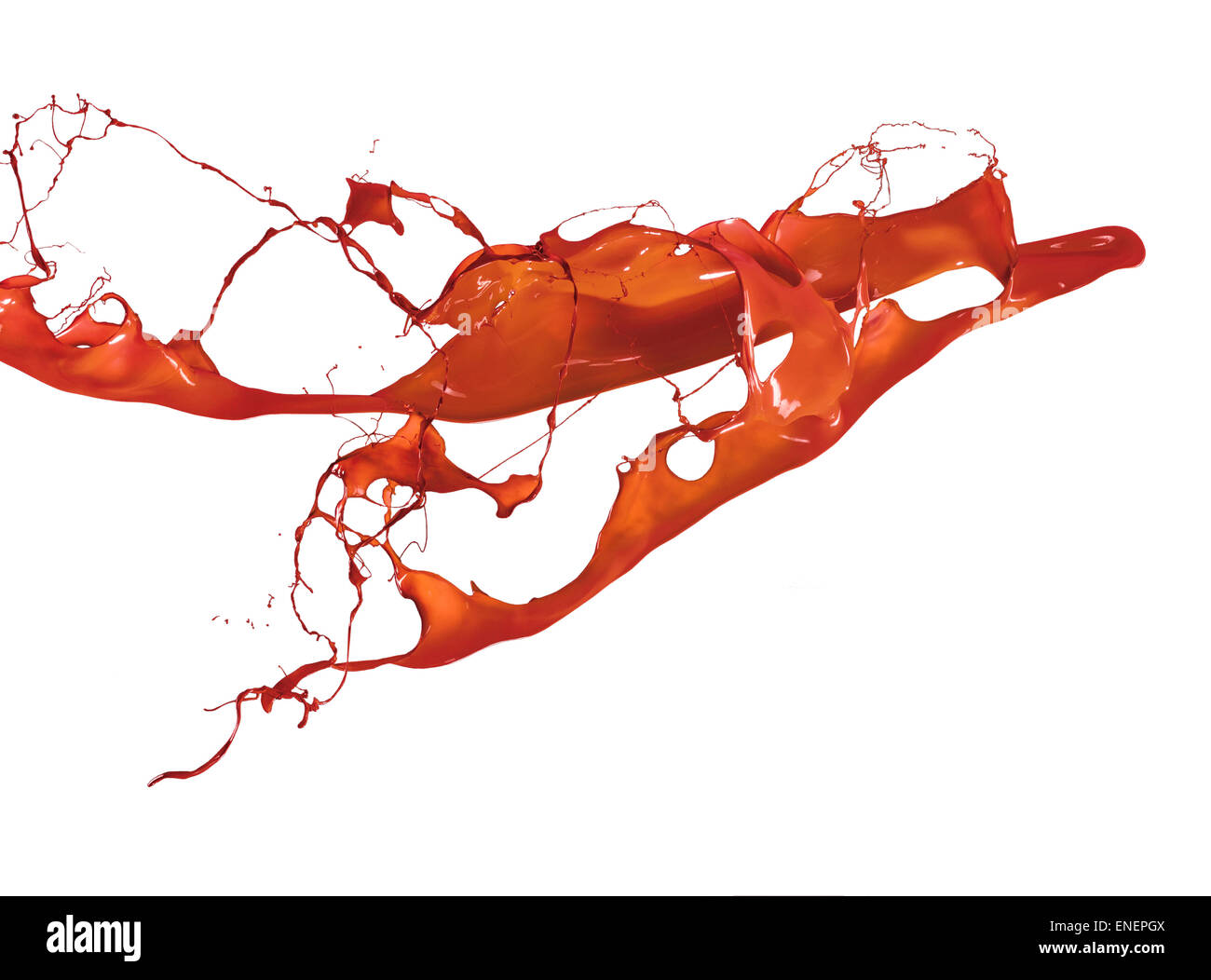 red splash over white background Stock Photo - Alamy