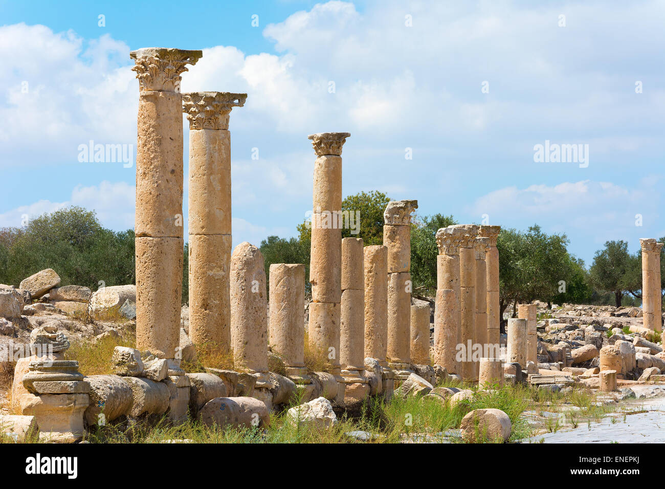 Ancient ruin at Umm Qais in Jordan Stock Photo - Alamy