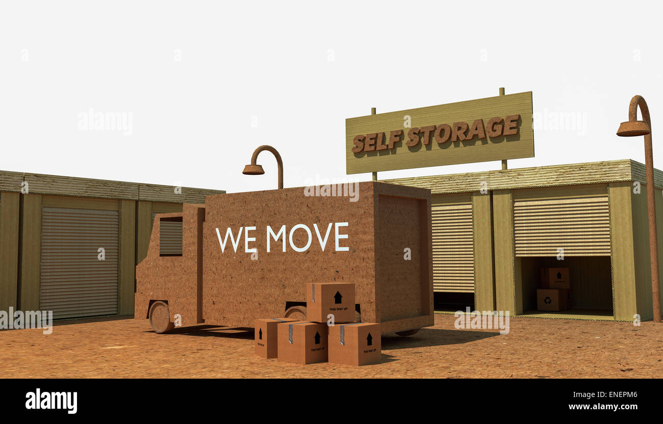 self storage units isolated on white background Stock Photo - Alamy