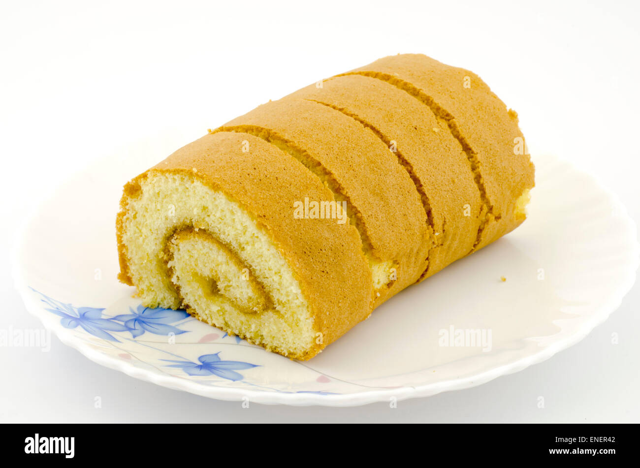 jam roll isolated on white background Stock Photo - Alamy