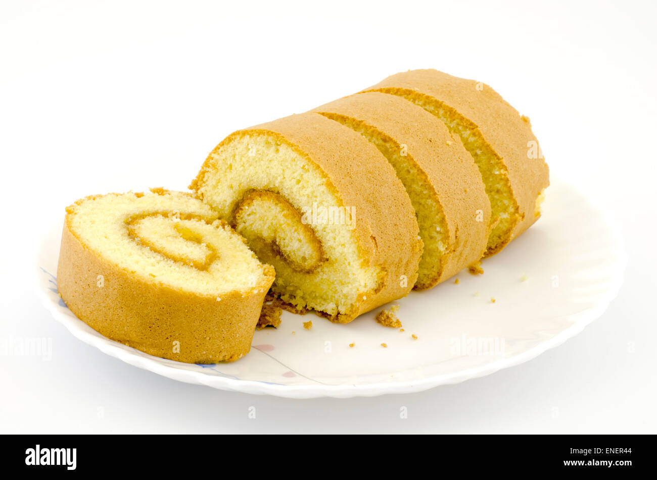 jam roll isolated on white background Stock Photo - Alamy