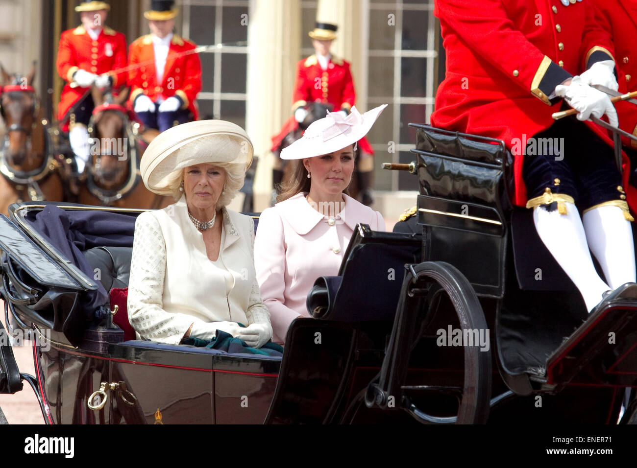 Trooping the Colour parade for Her Majesty the Queen's birthday outside ...