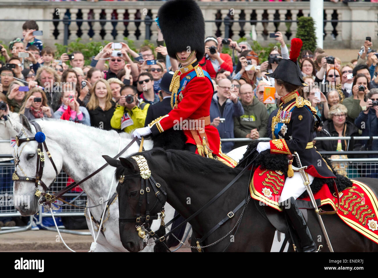 Trooping the Colour parade for Her Majesty the Queen's birthday outside ...