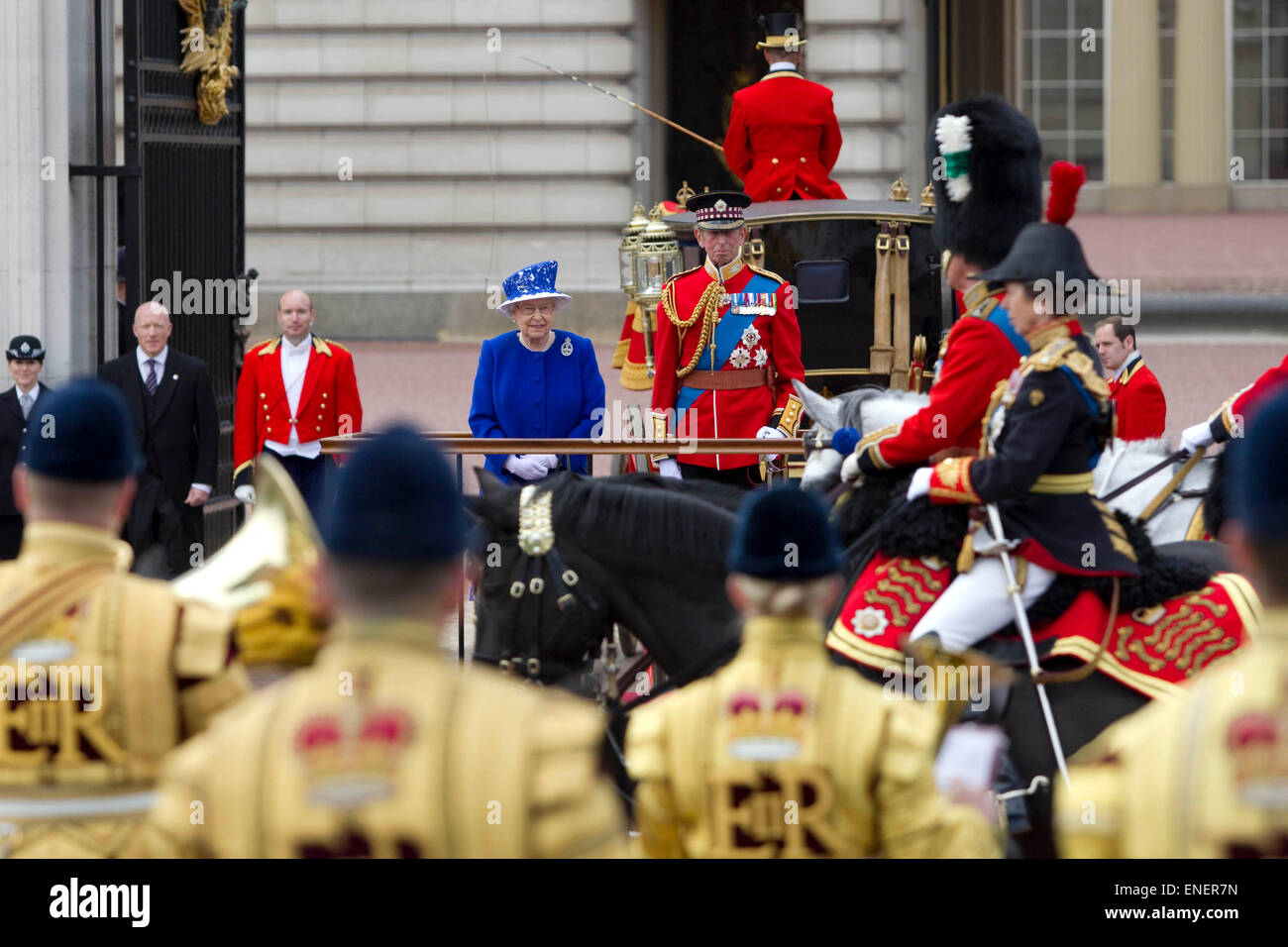 Trooping the Colour parade for Her Majesty the Queen's birthday outside ...