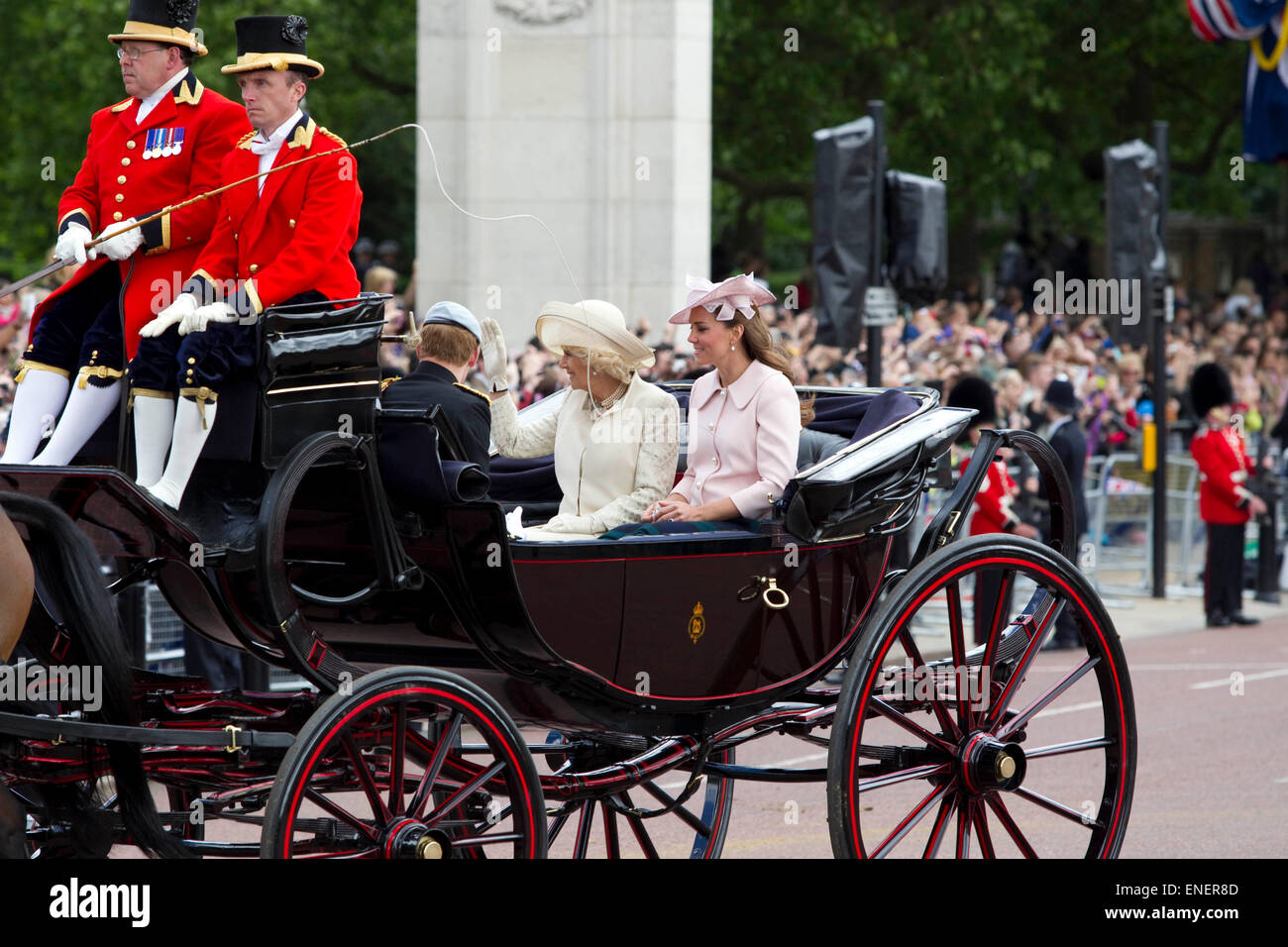 Trooping the Colour parade for Her Majesty the Queen's birthday outside ...