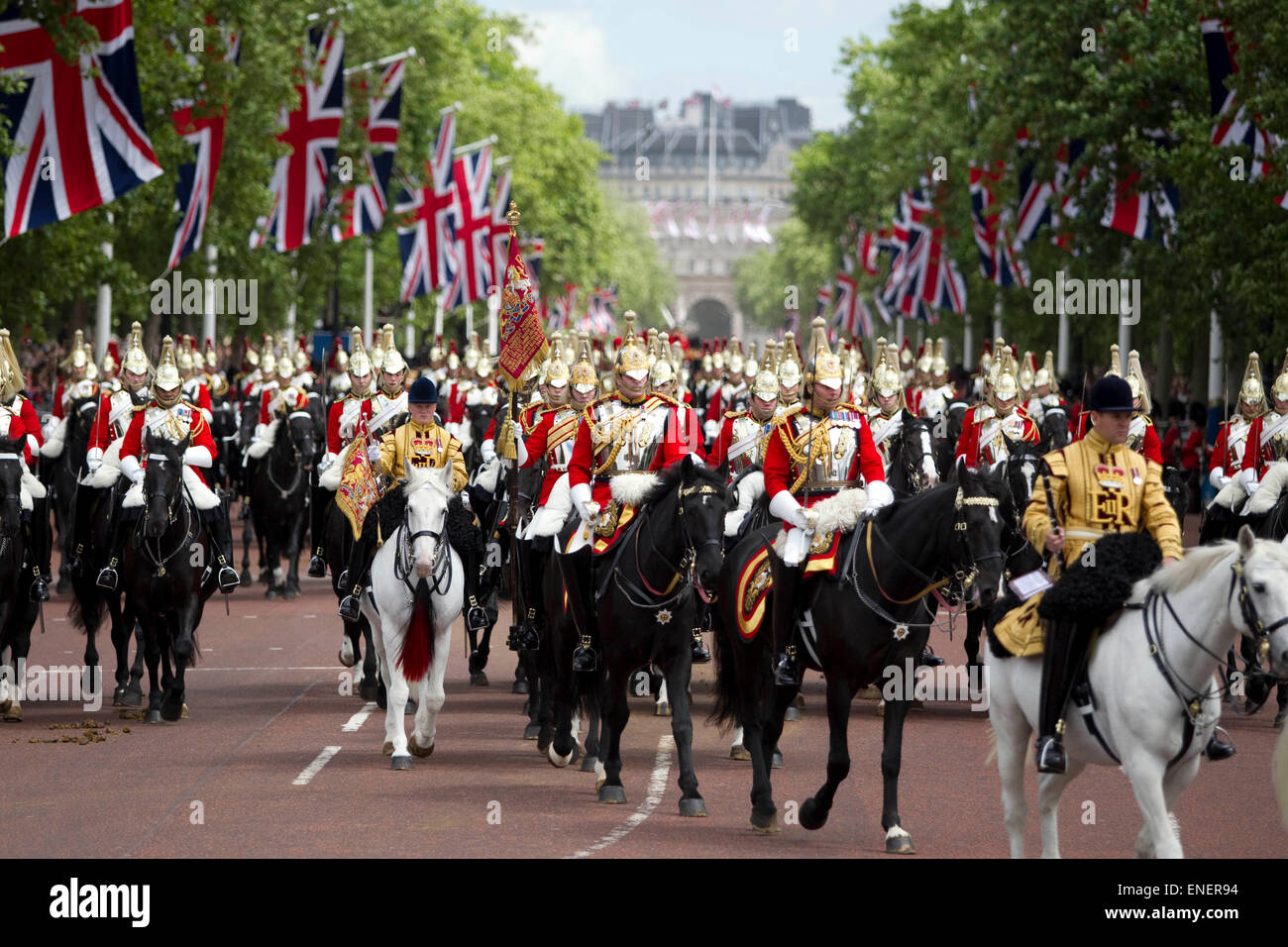 Trooping the Colour parade for Her Majesty the Queen's birthday outside ...