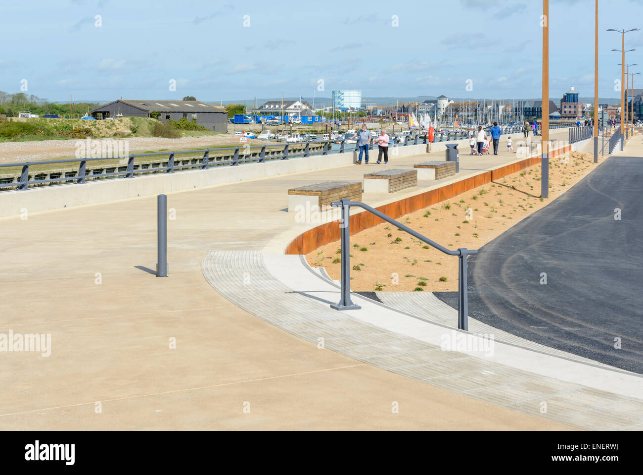 New path after flood defences upgraded alongside the River Arun on Arun ...