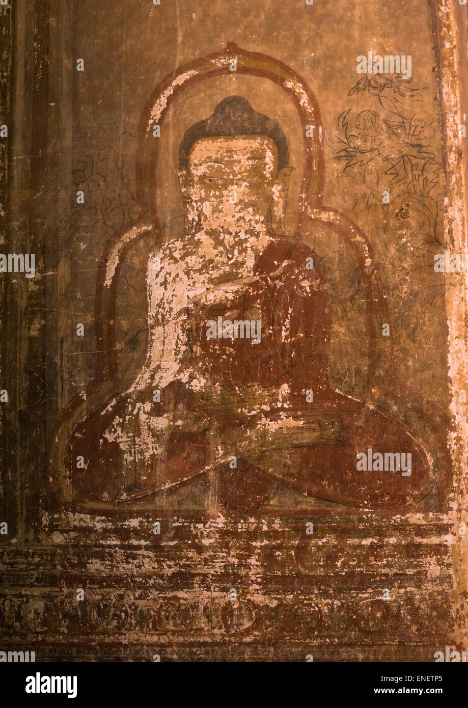 Buddha Image Fresco Inside A Temple, Bagan, Myanmar Stock Photo - Alamy