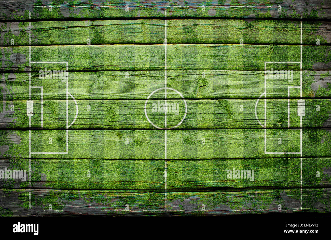 Football stadium with gates painted on wood plank Stock Photo - Alamy