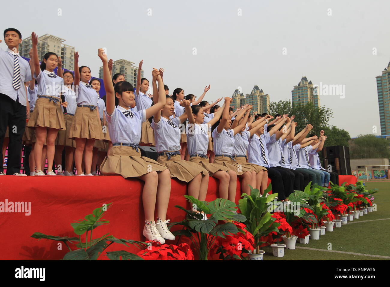 Zhengzhou, China. 04th May, 2015. High school students around 18 years ...