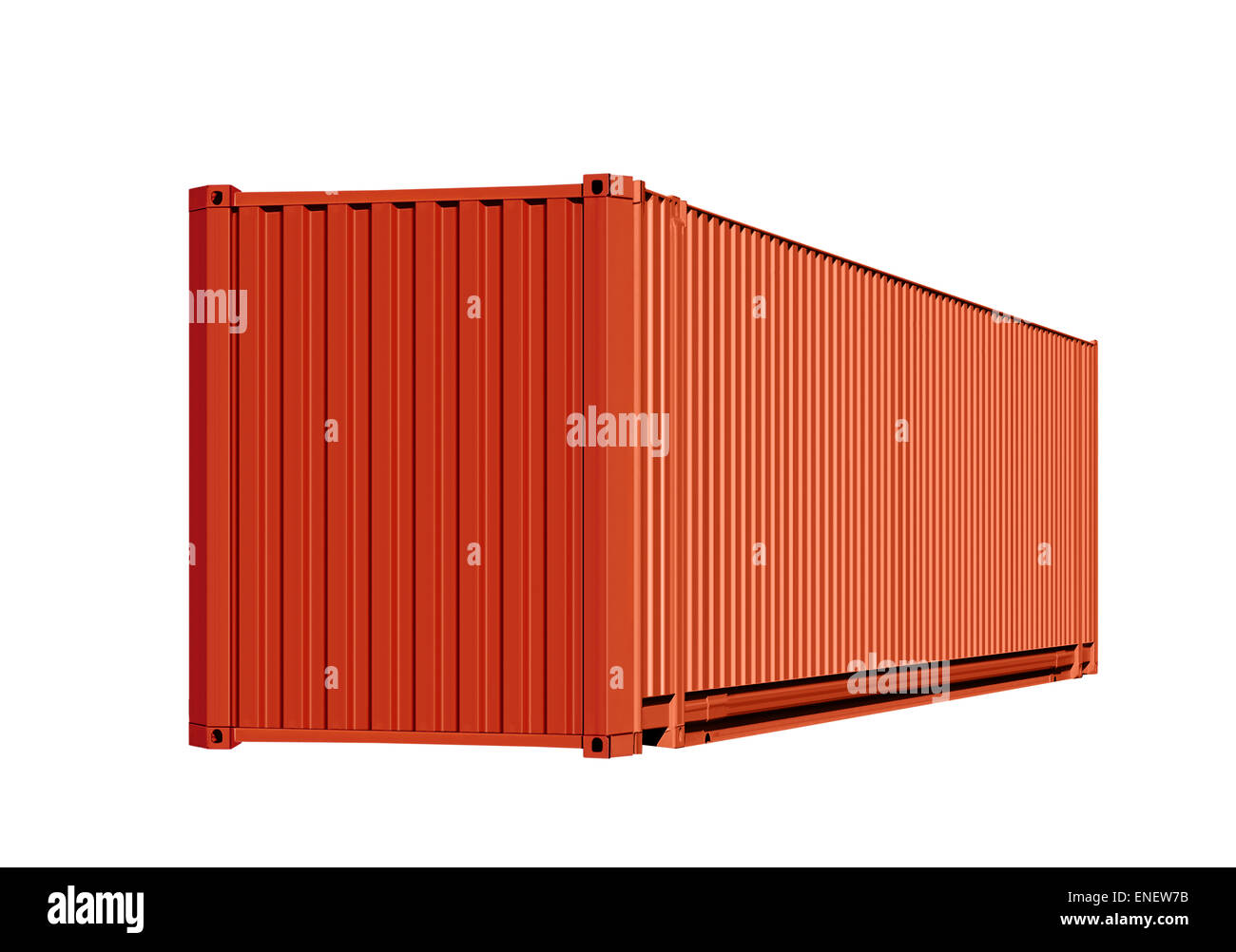 Orange container for cargo transportation isolated on white background ...