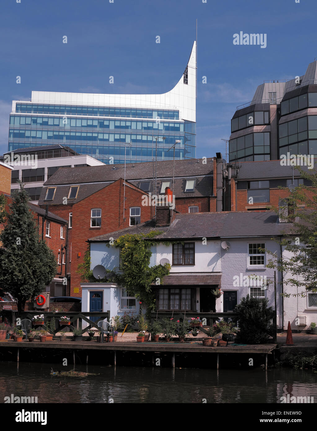River Kennet and the Blade skyscraper Reading Berkshire England UK ...