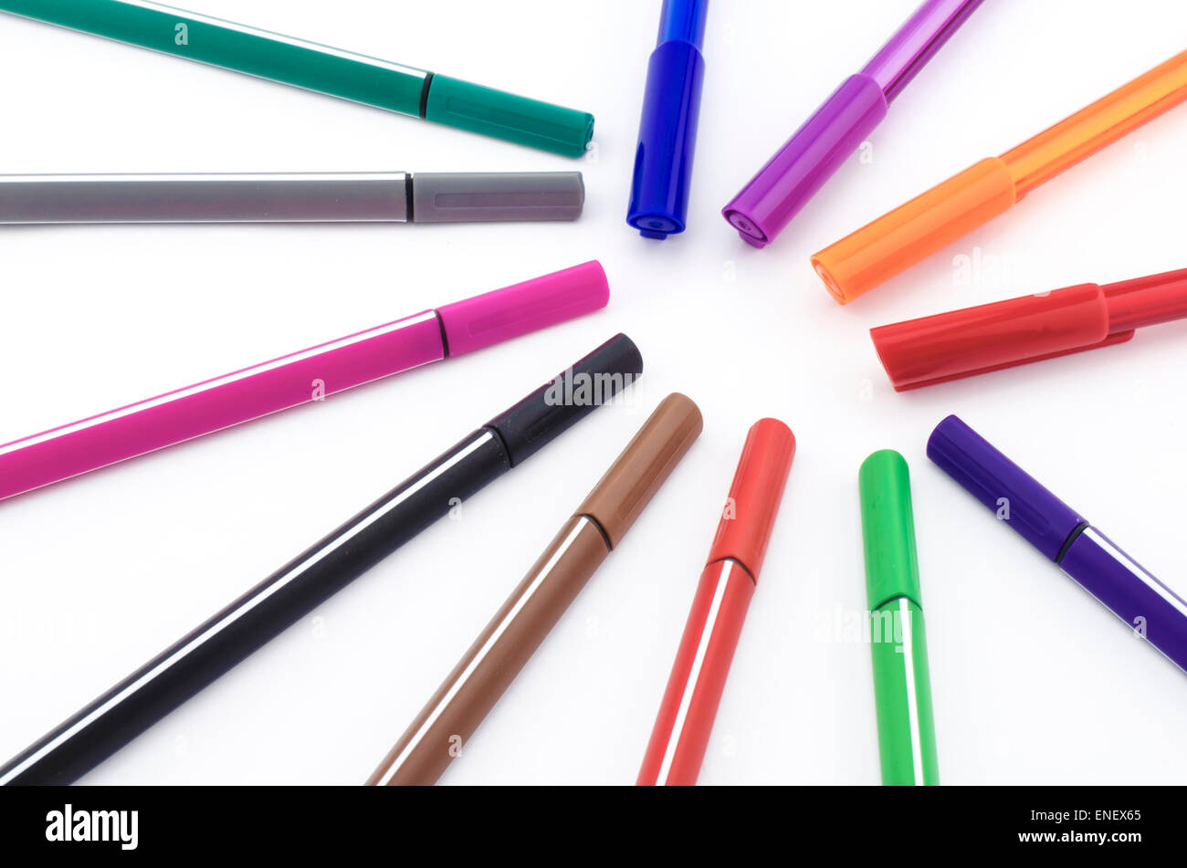 colorful pen isolated on white background Stock Photo - Alamy