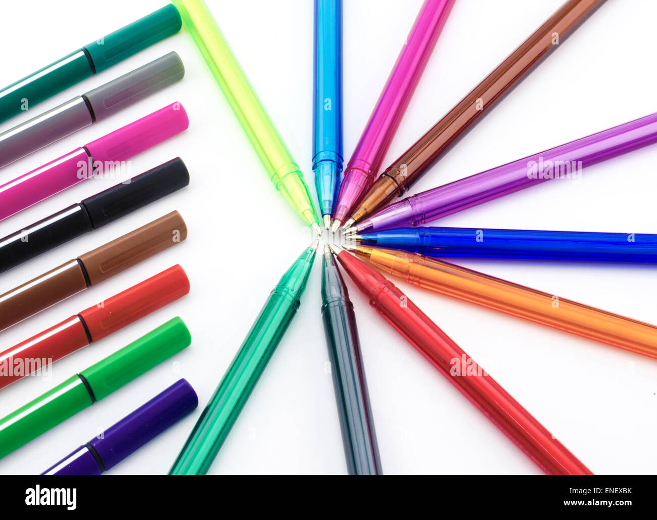colorful pen isolated on white background Stock Photo - Alamy