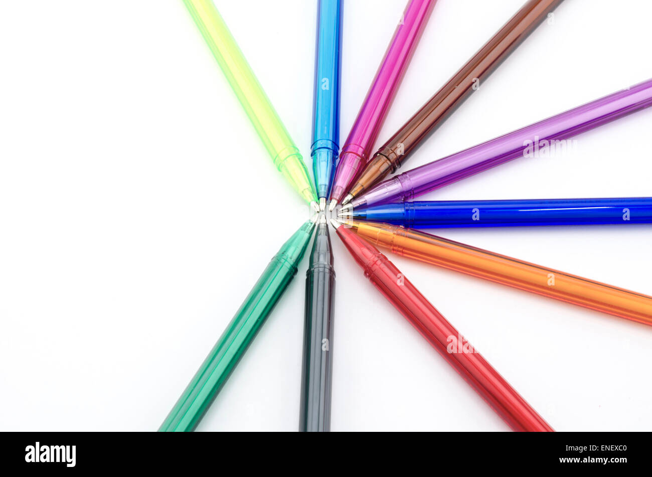 colorful pen isolated on white background Stock Photo - Alamy