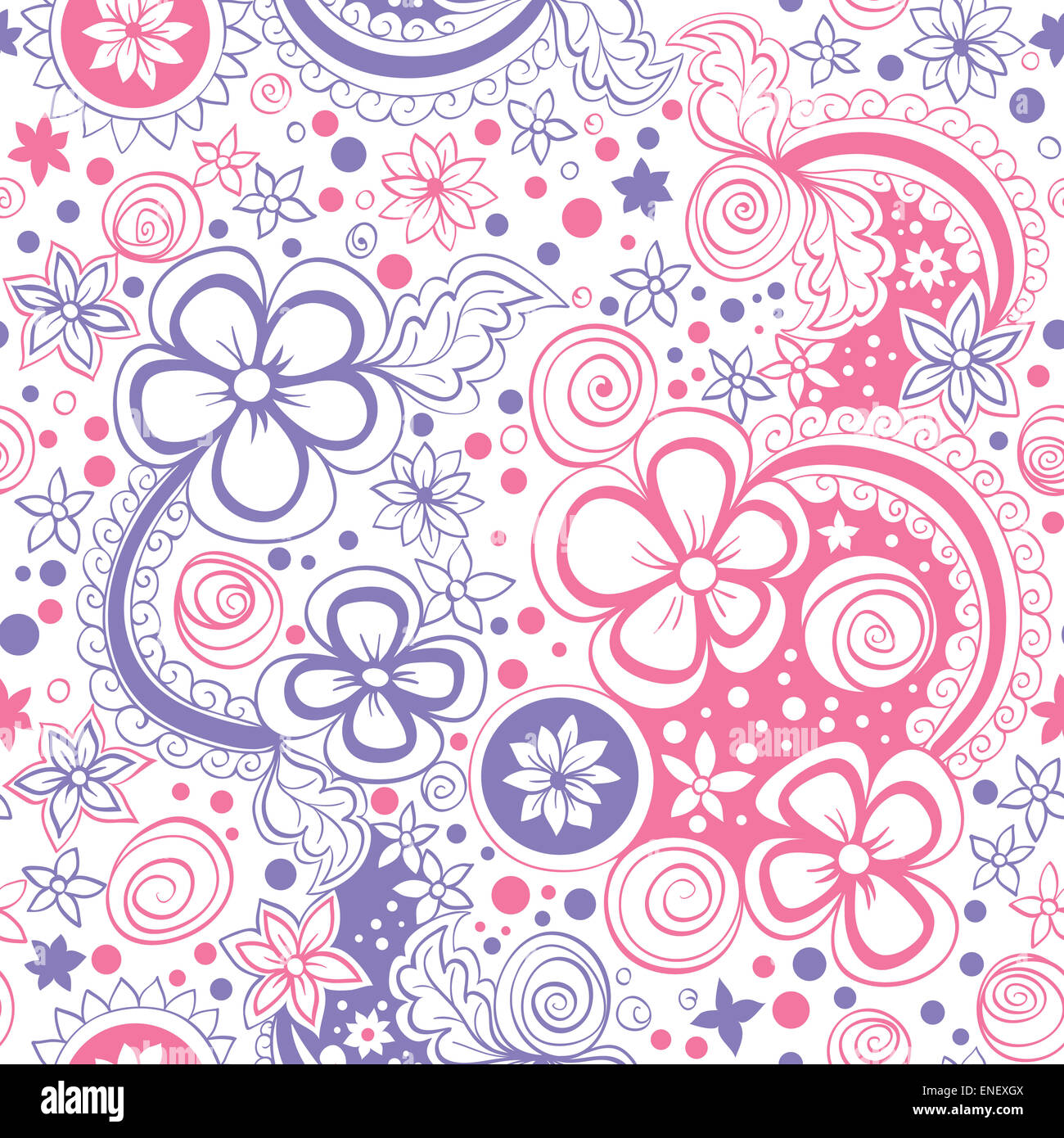 vector seamless color floral pattern Stock Photo - Alamy