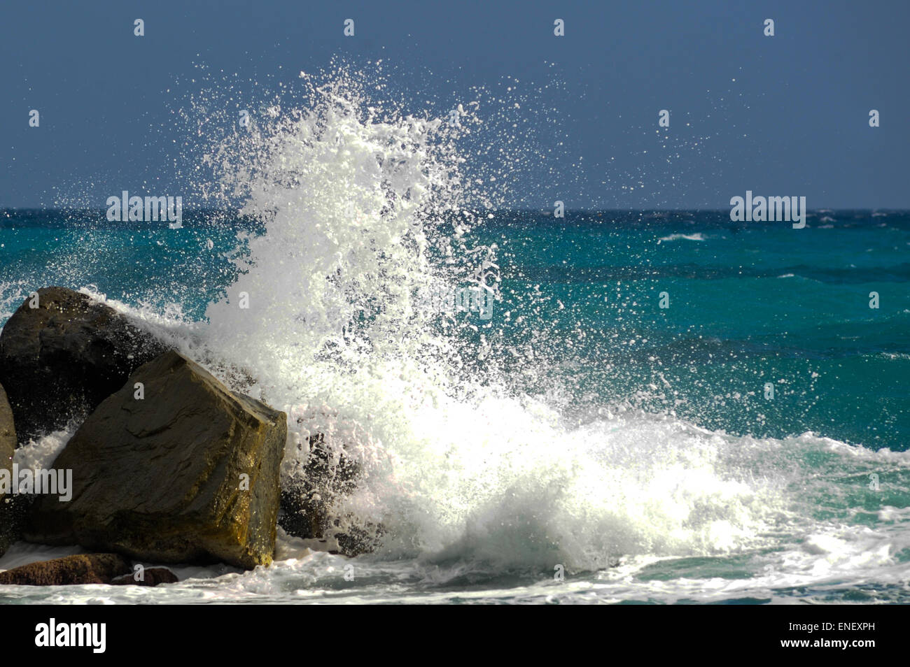 waves crash on rocks Stock Photo - Alamy