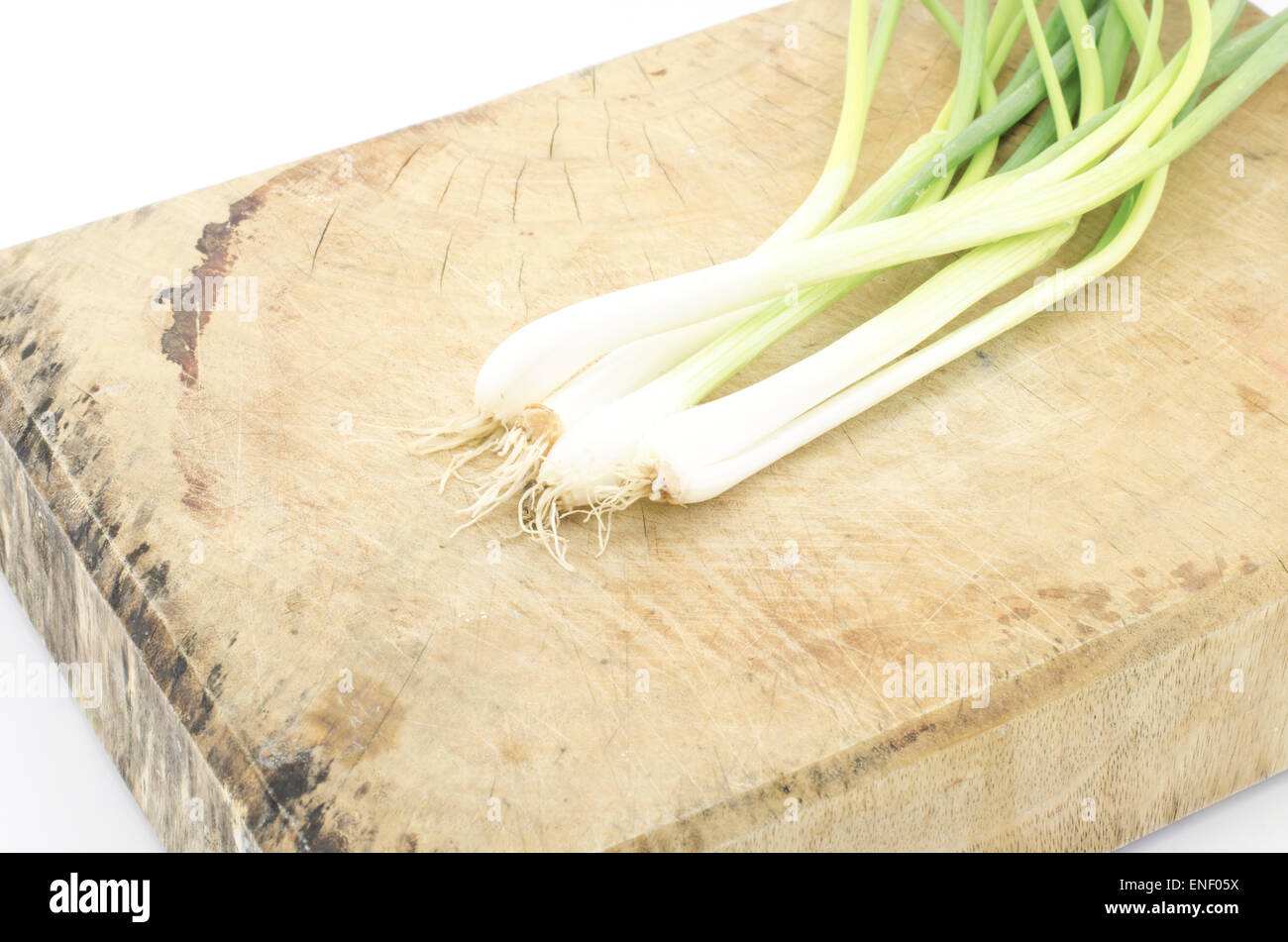 spring onion isolated on white background Stock Photo - Alamy