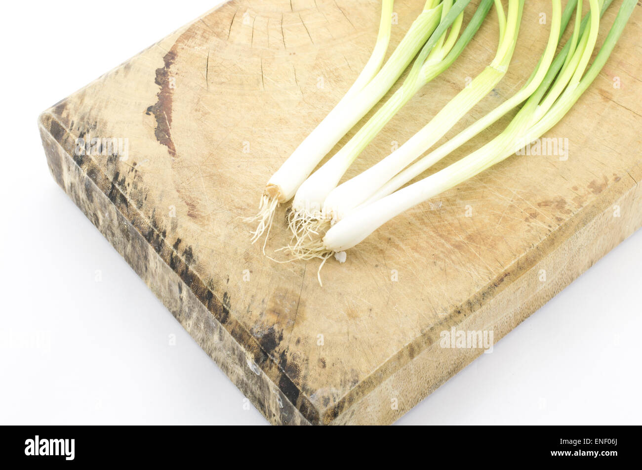 spring onion isolated on white background Stock Photo - Alamy