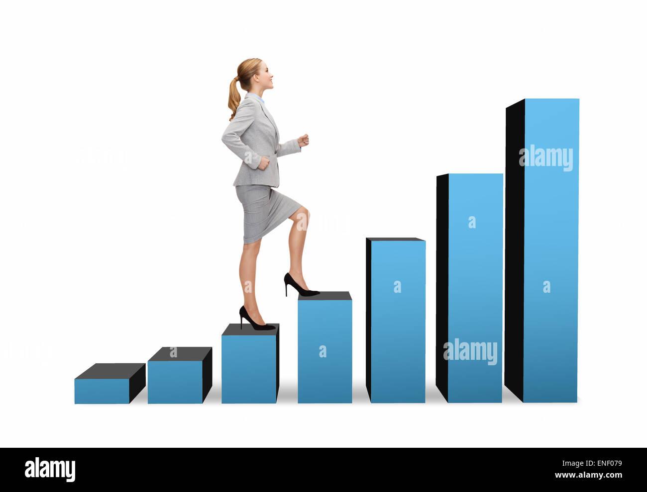 Step step woman climbing Cut Out Stock Images & Pictures - Alamy