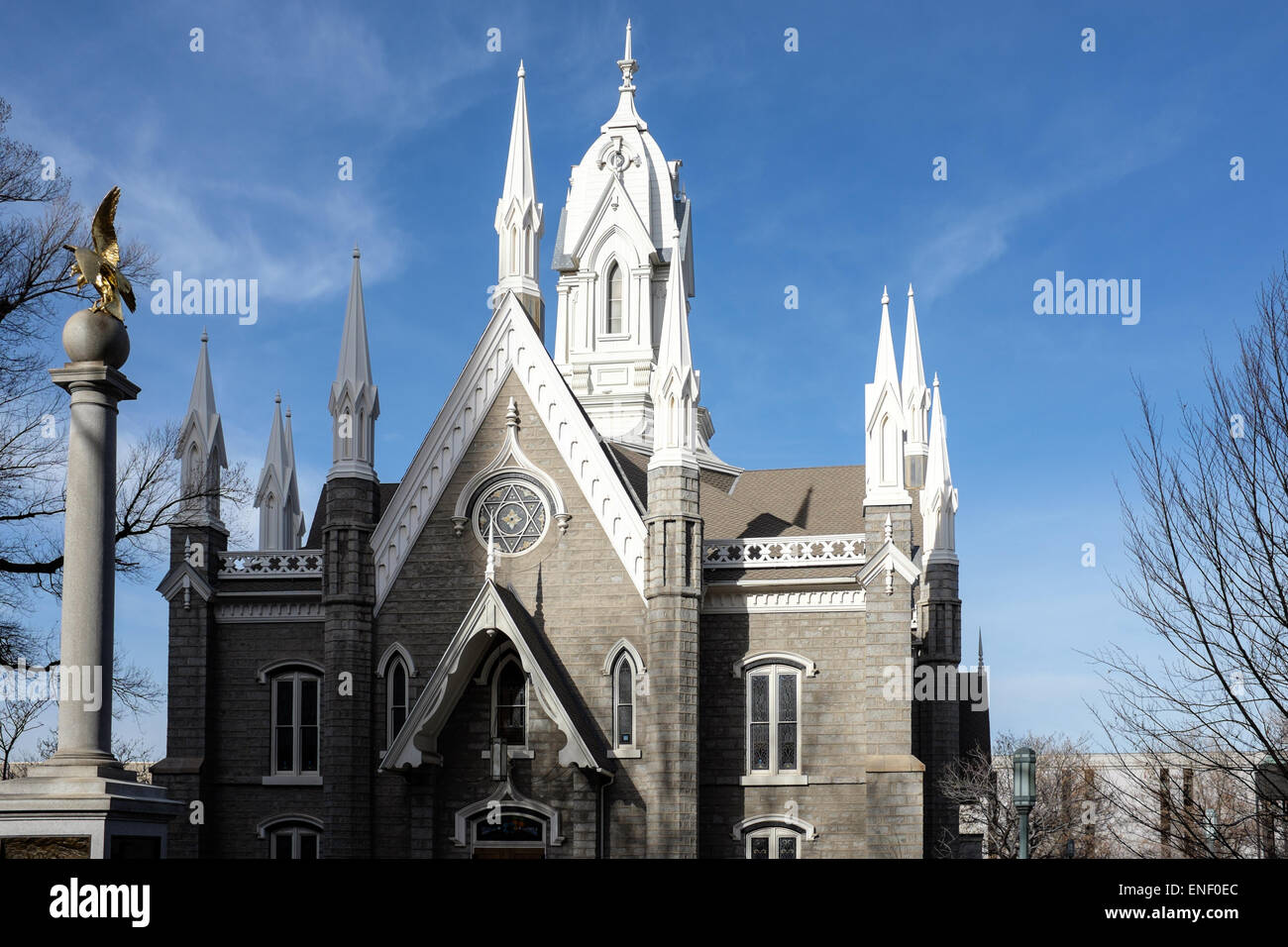 Salt Lake Assembly Hall on Temple Square in Salt Lake City, Utah, USA ...