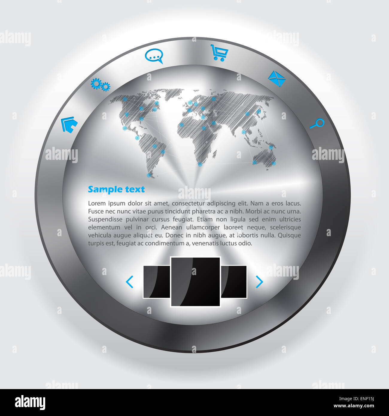 Metallic knob website template design on light gray background Stock ...