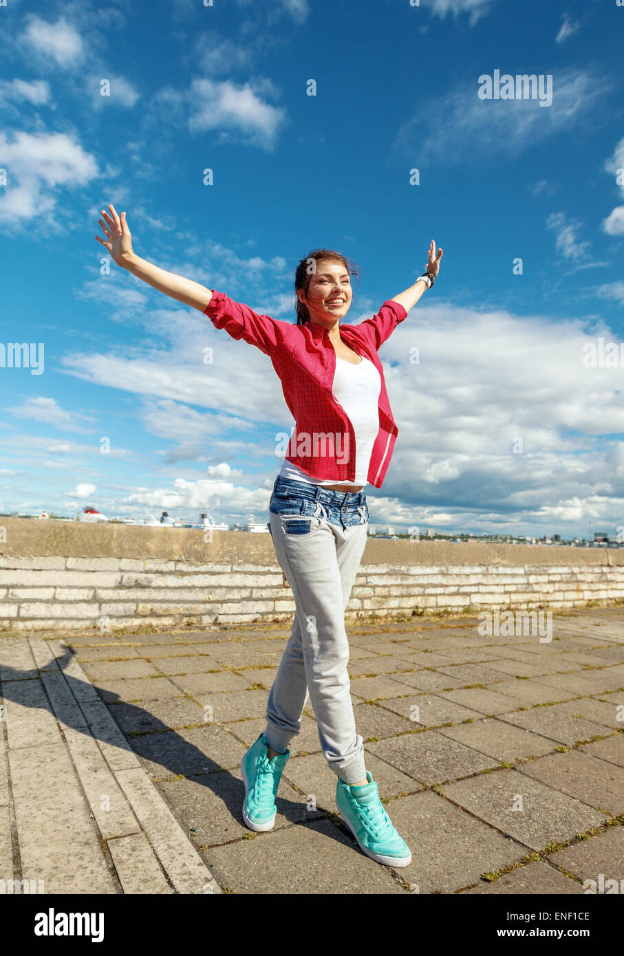 beautiful dancing girl in movement Stock Photo - Alamy