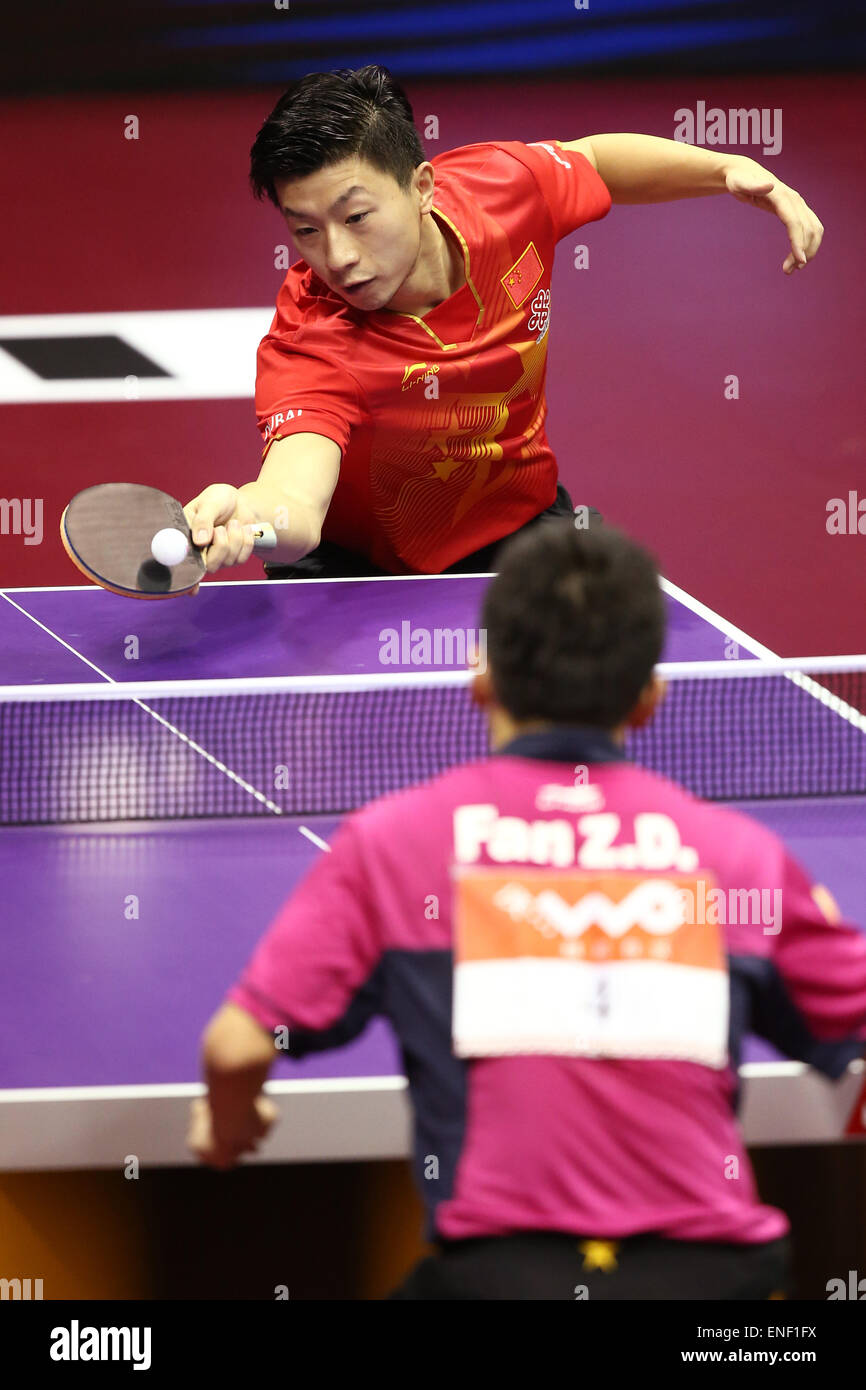 Suzhou International Expo Centre, Suzhou, China. 3rd May, 2015. Ma Long ...