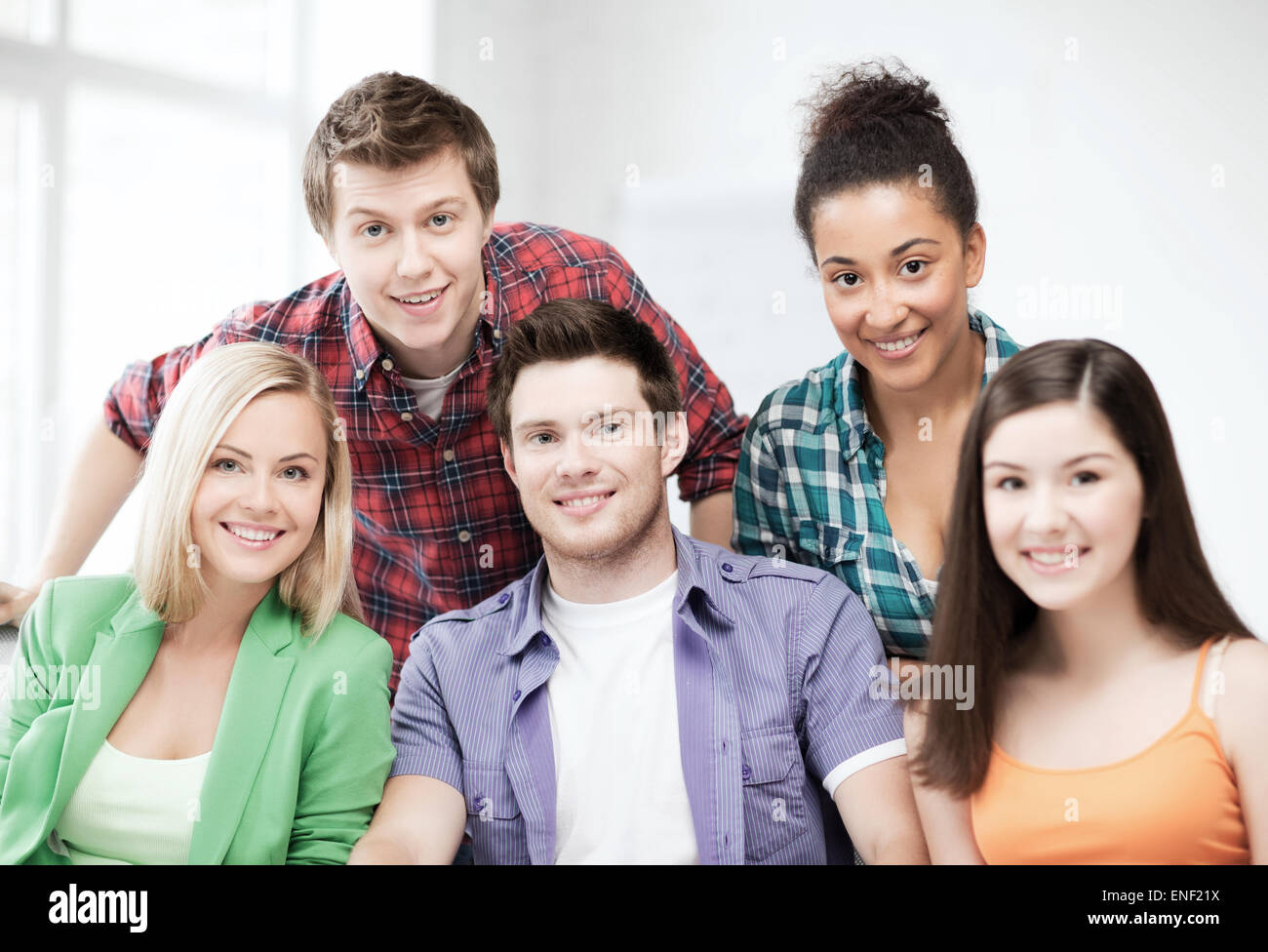 group of students at school Stock Photo - Alamy
