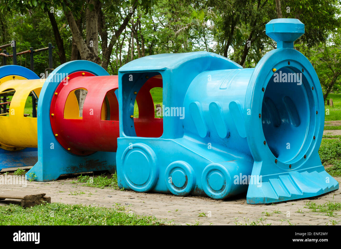 Playground train hi-res stock photography and images - Alamy