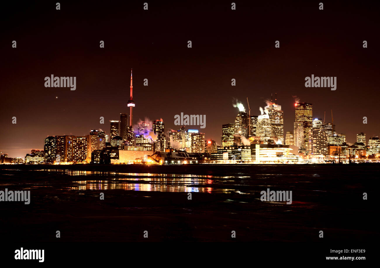 Night Shot Toronto skyline in Ontario Canada Stock Photo - Alamy