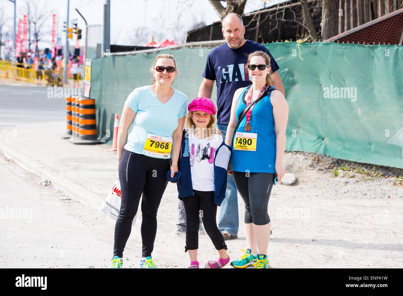 Toronto, Canada. 3rd May, 2015. Family posing for camera, after being a ...