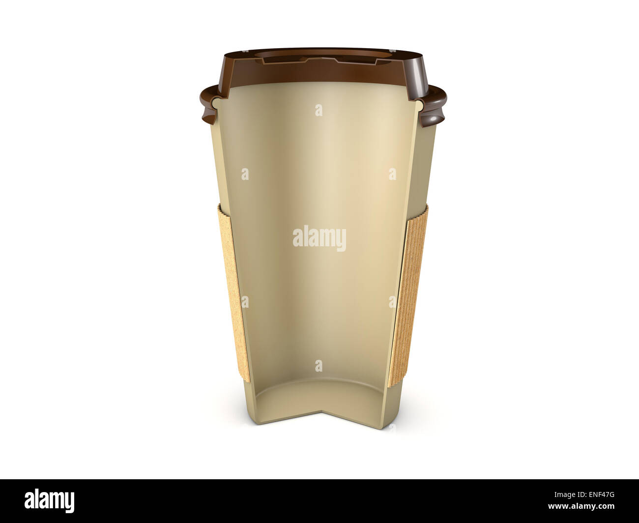 Takeaway coffee cup section with lid isolated Stock Photo - Alamy