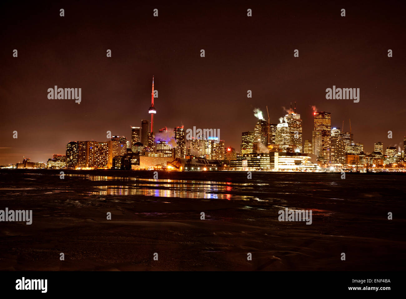 Night Shot Toronto skyline in Ontario Canada Stock Photo - Alamy