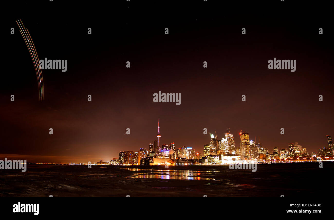 Night Shot Toronto skyline in Ontario Canada Stock Photo - Alamy