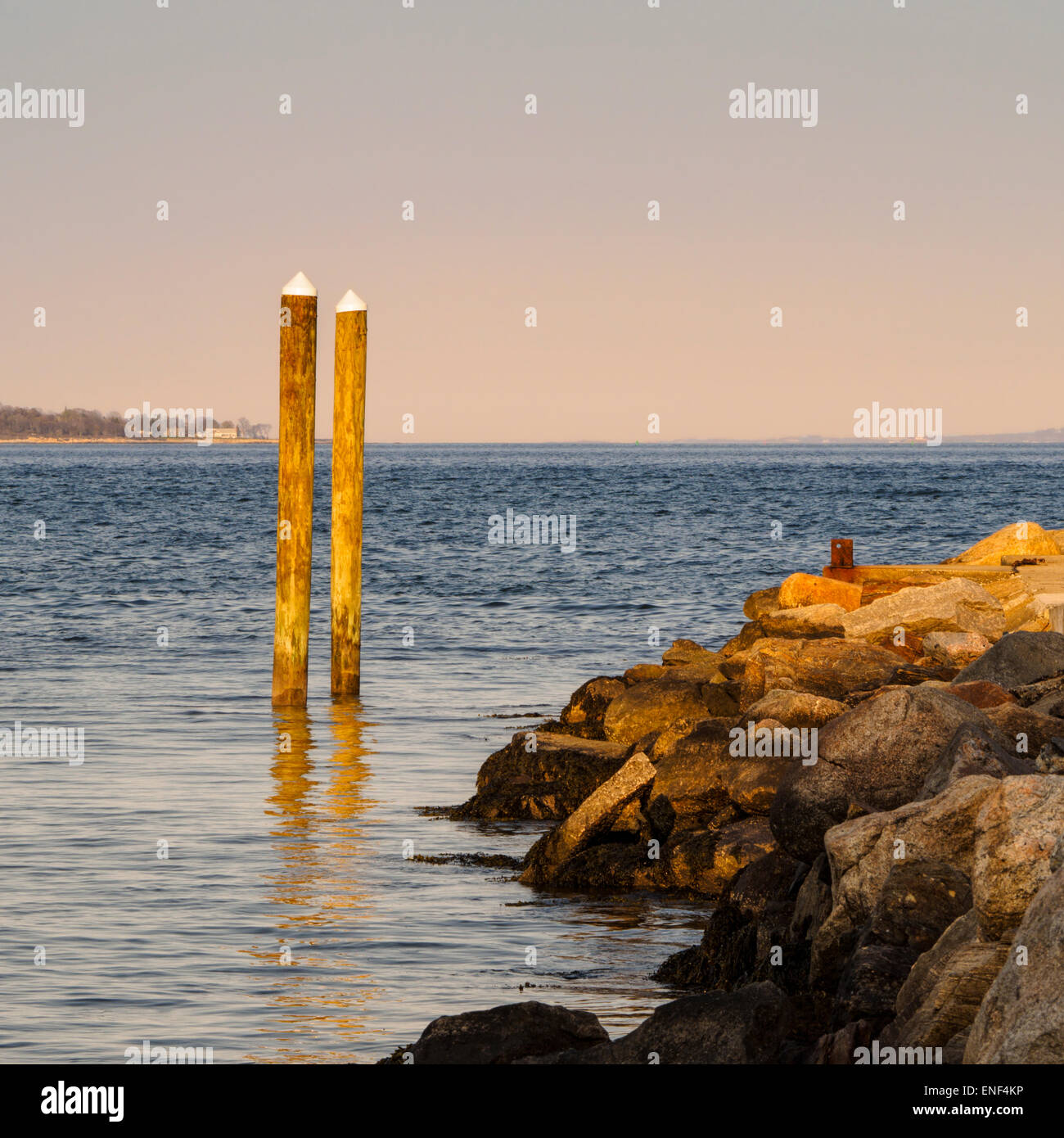 Black Point beach in Niantic Connecticut during the blue hour golden ...