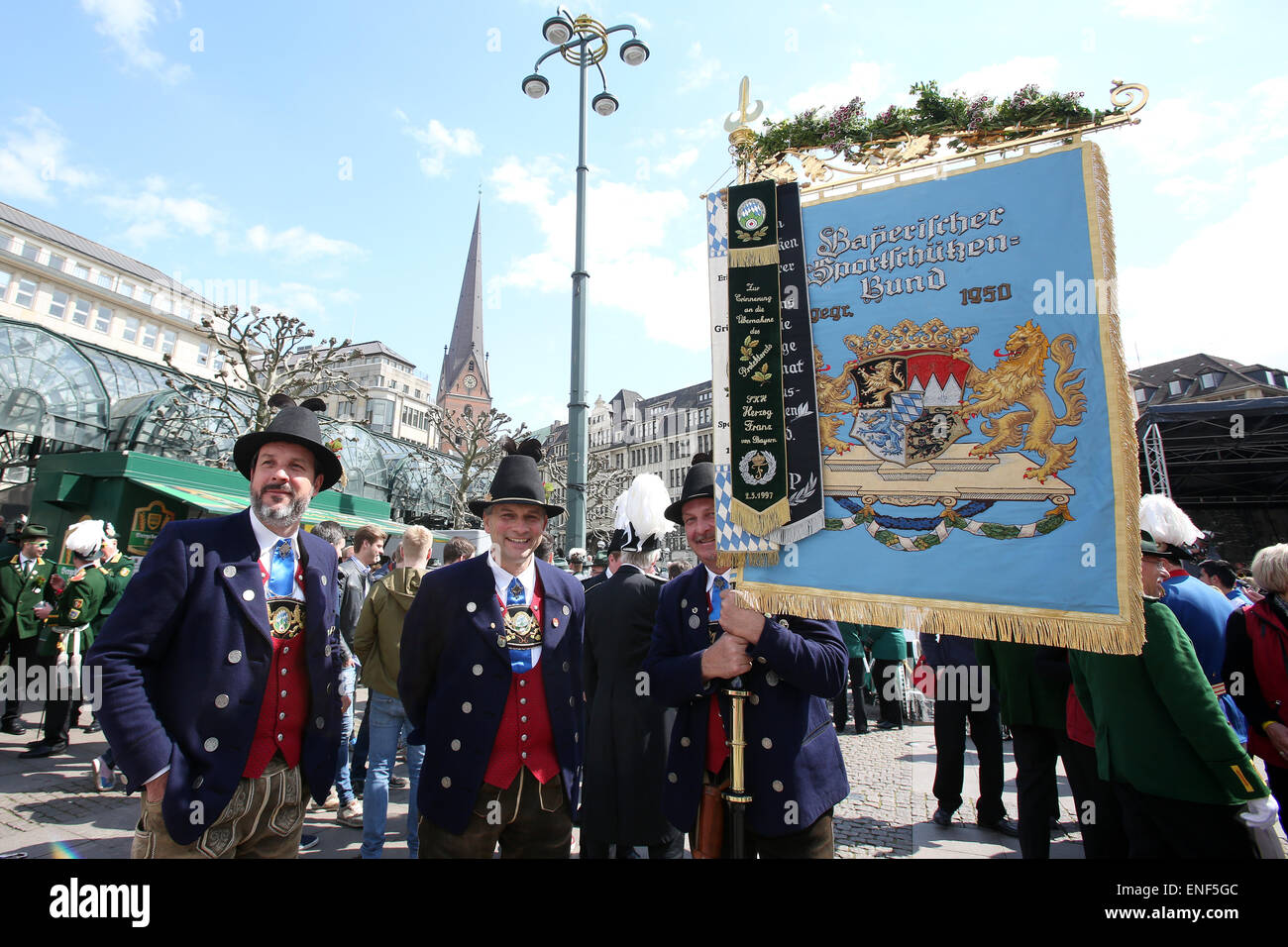 Hamburg, Germany. 02nd May, 2015. Participants of the German Marksmen's ...