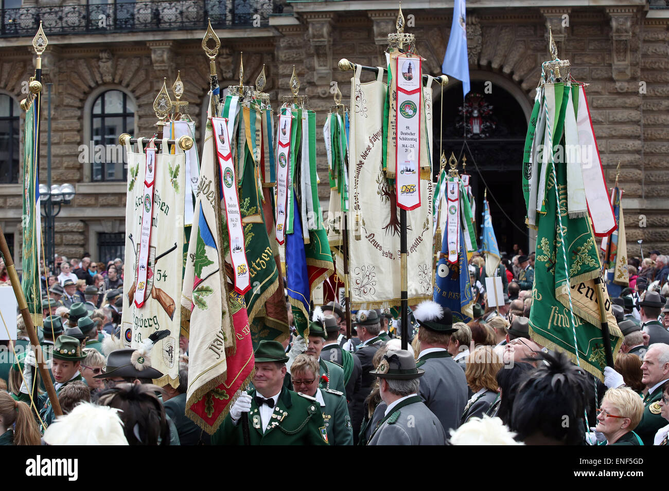 Hamburg, Germany. 02nd May, 2015. Participants of the German Marksmen's ...