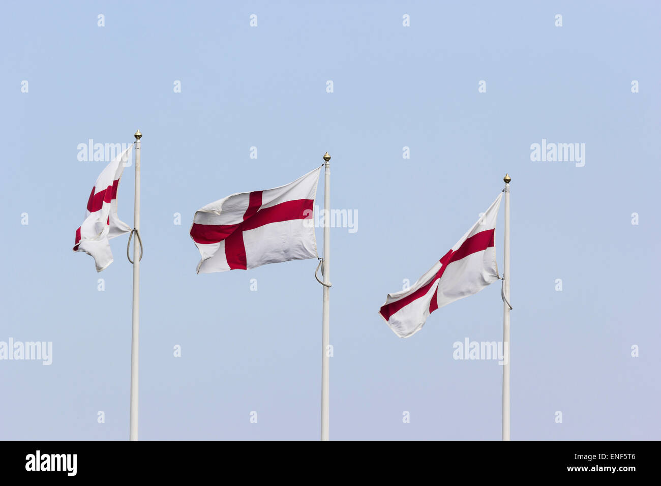 Flags of St George flying on St Georges Day Stock Photo - Alamy