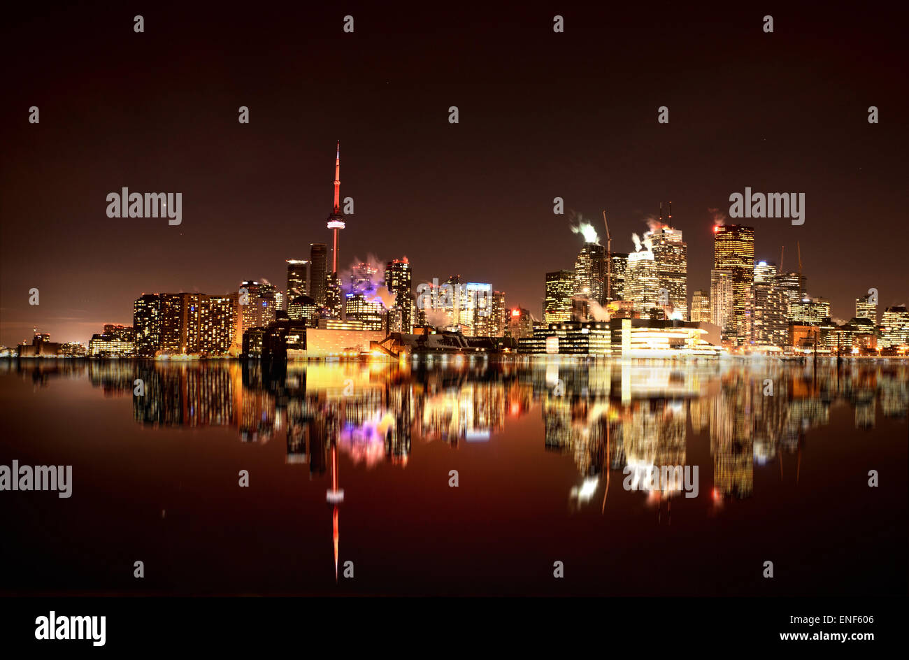 Night Shot Toronto skyline in Ontario Canada Stock Photo - Alamy