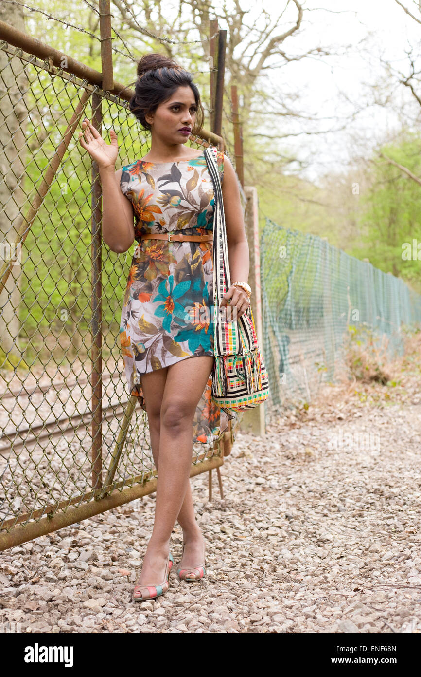 Indian female model pose hi-res stock photography and images - Alamy