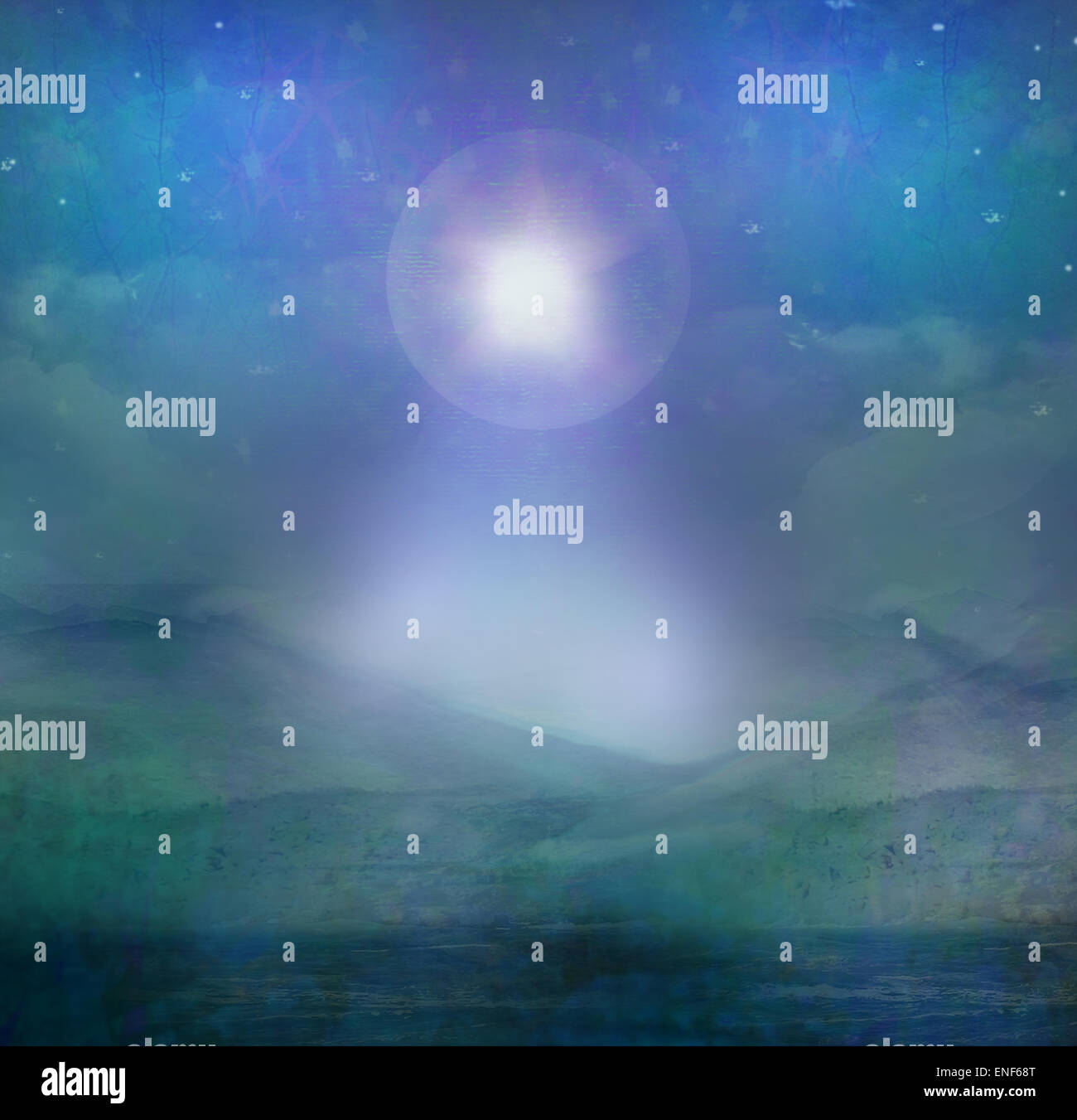 Star of Bethlehem illustration of the star over the desert Stock Photo ...